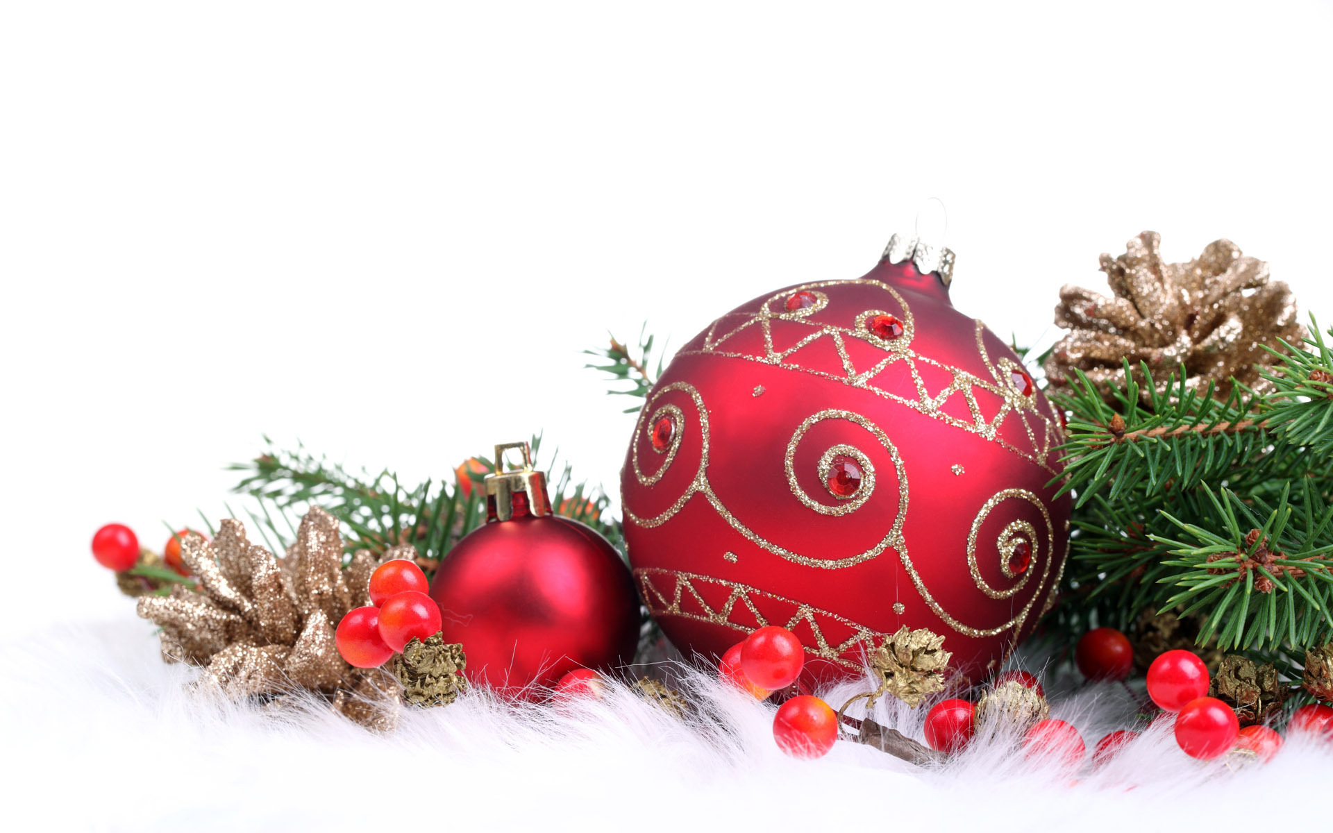 Red Christmas Ornaments drawing free image download