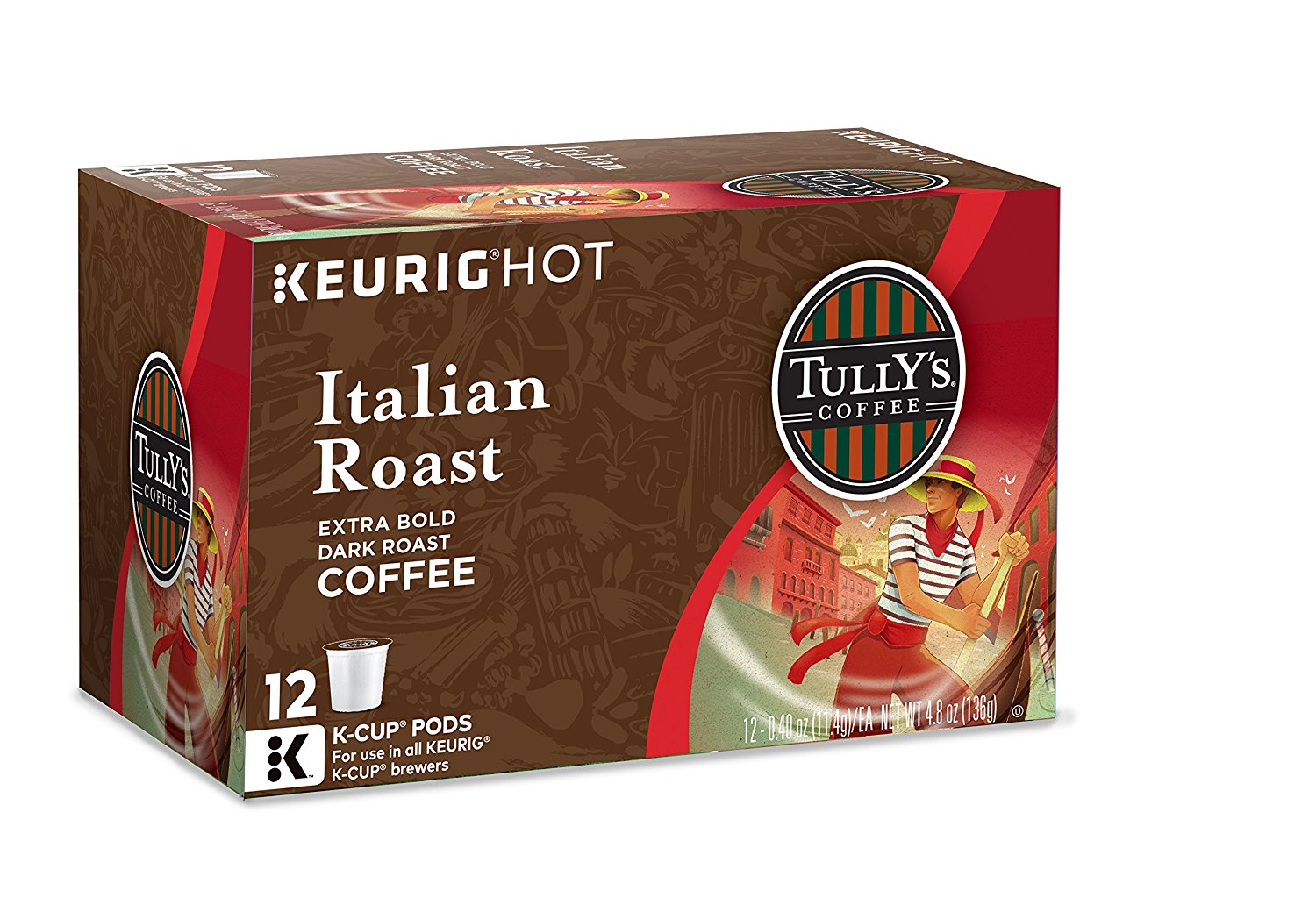 Tully's Coffee Italian Roast Keurig K-Cups Coffee, 12 Count free image ...