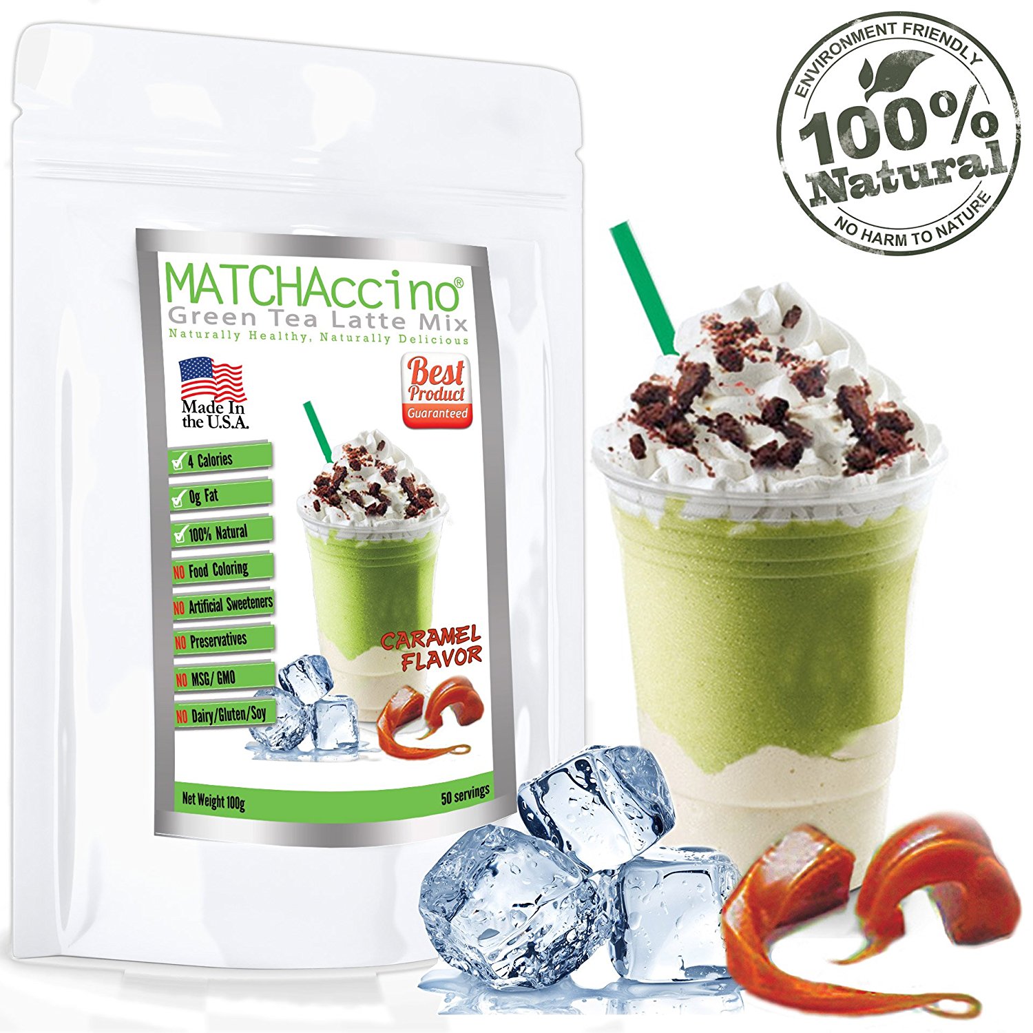 MATCHAccino - Naturally Flavored Matcha Green Tea Powder (Vanilla) free ...