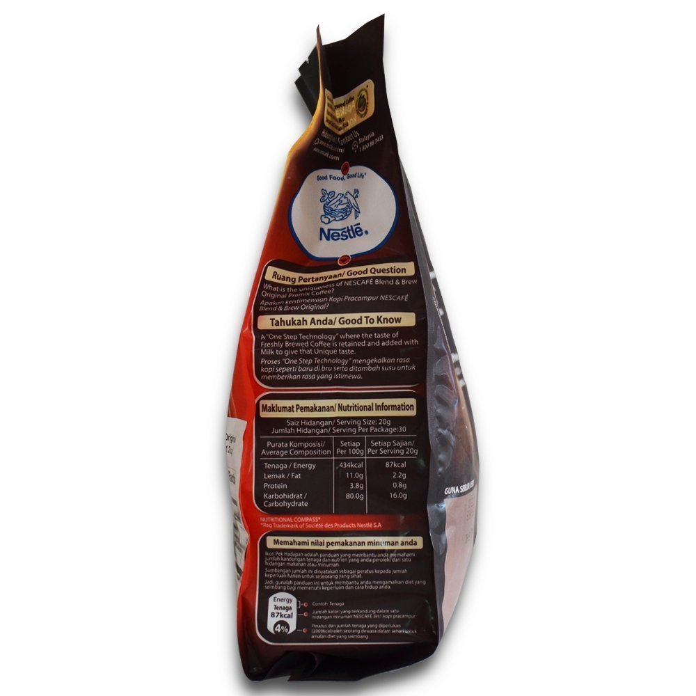 2-PACK Nescafé 3-in-1 ORIGINAL Blend and Brew (with FREE COFFEE DECAL ...