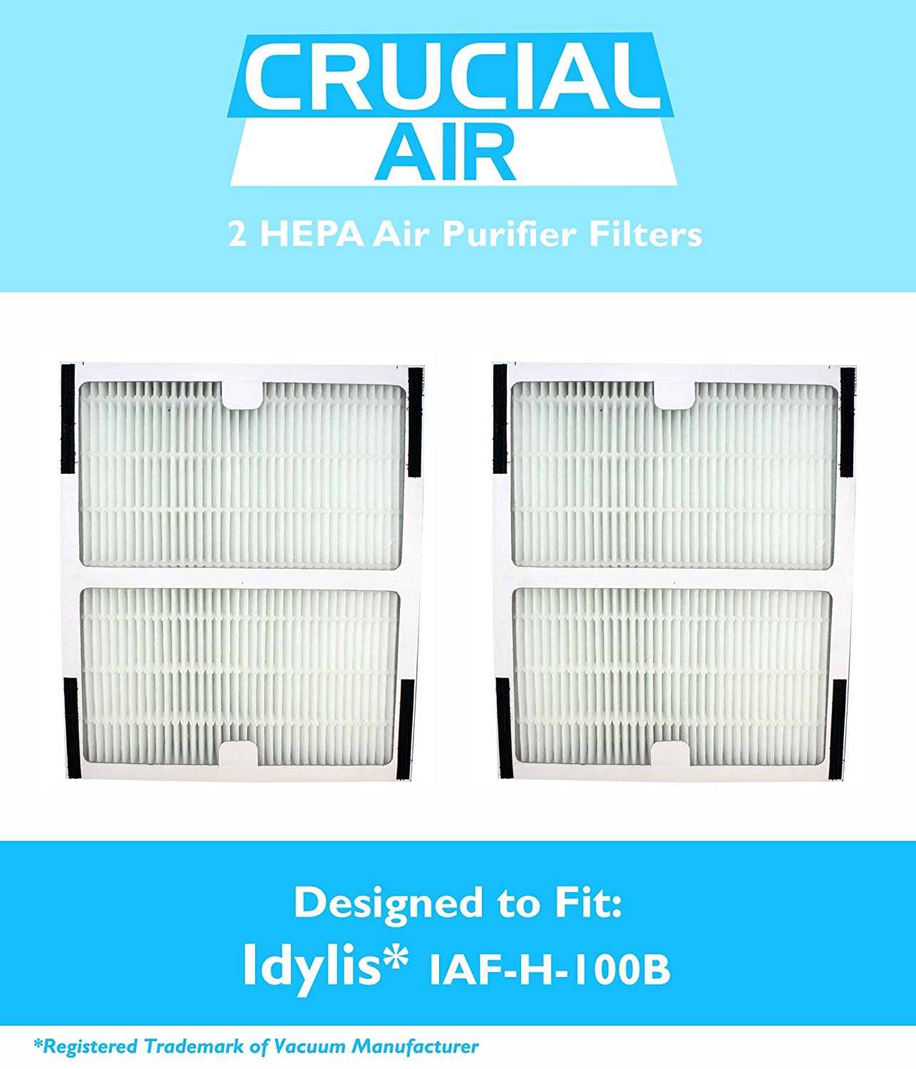 2 Idylis HEPA Air Purifier Filter; Fits Idylis Air Purifiers IAP-10-125 ...