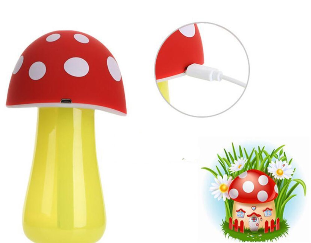 200ML Portable Mushroom Shape Mini USB Air Mist Humidifier with Night ...