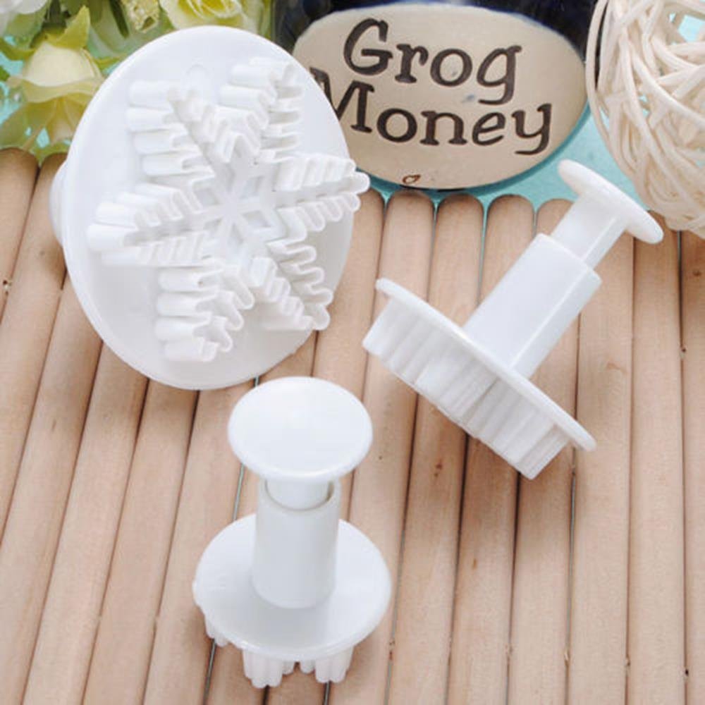 Cake & Cookie Cutters 3PCS Snowflake Shape Fondant Cake Baking ...