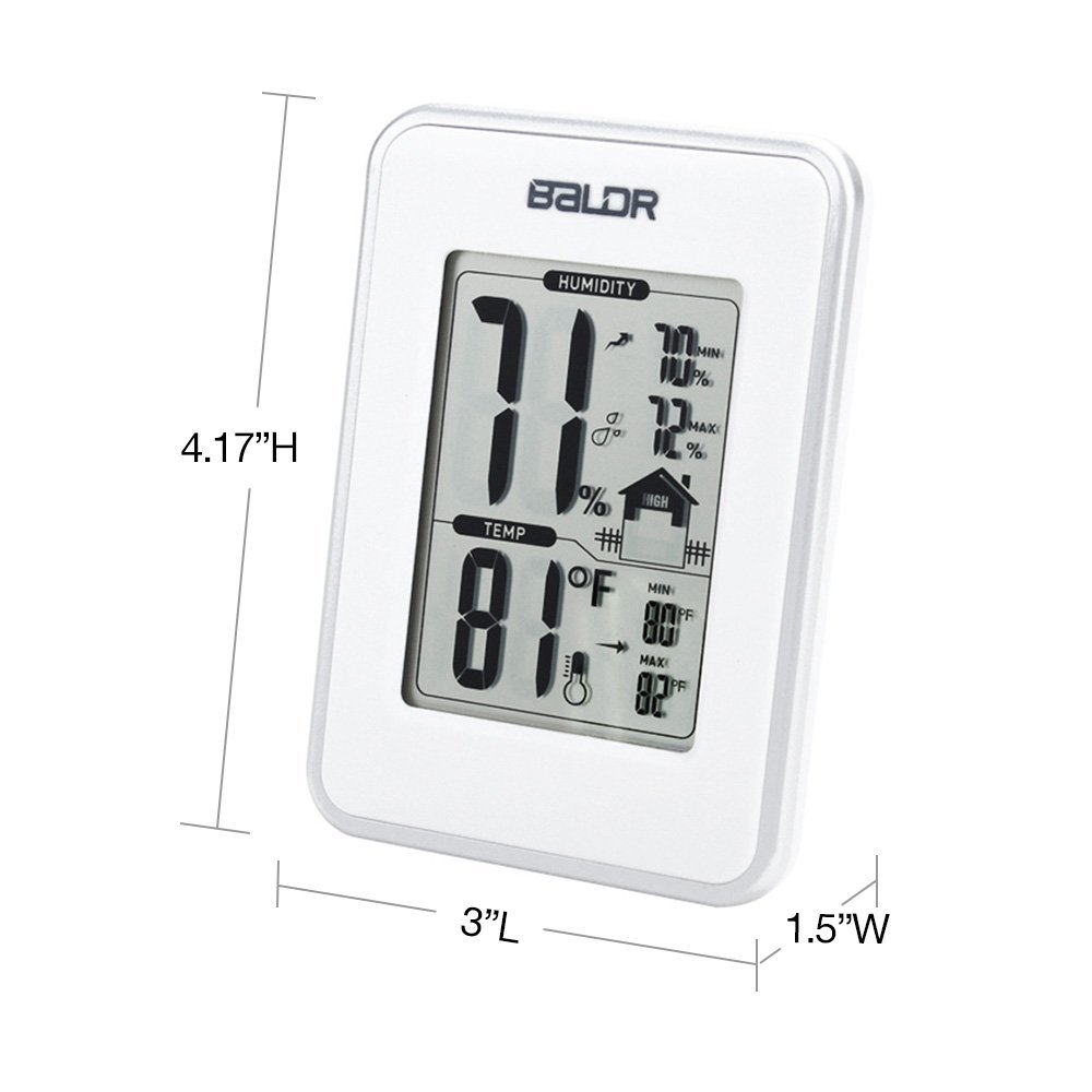 BALDR Weather Station, Displays Humidity and Temperature, Min, Max, and ...