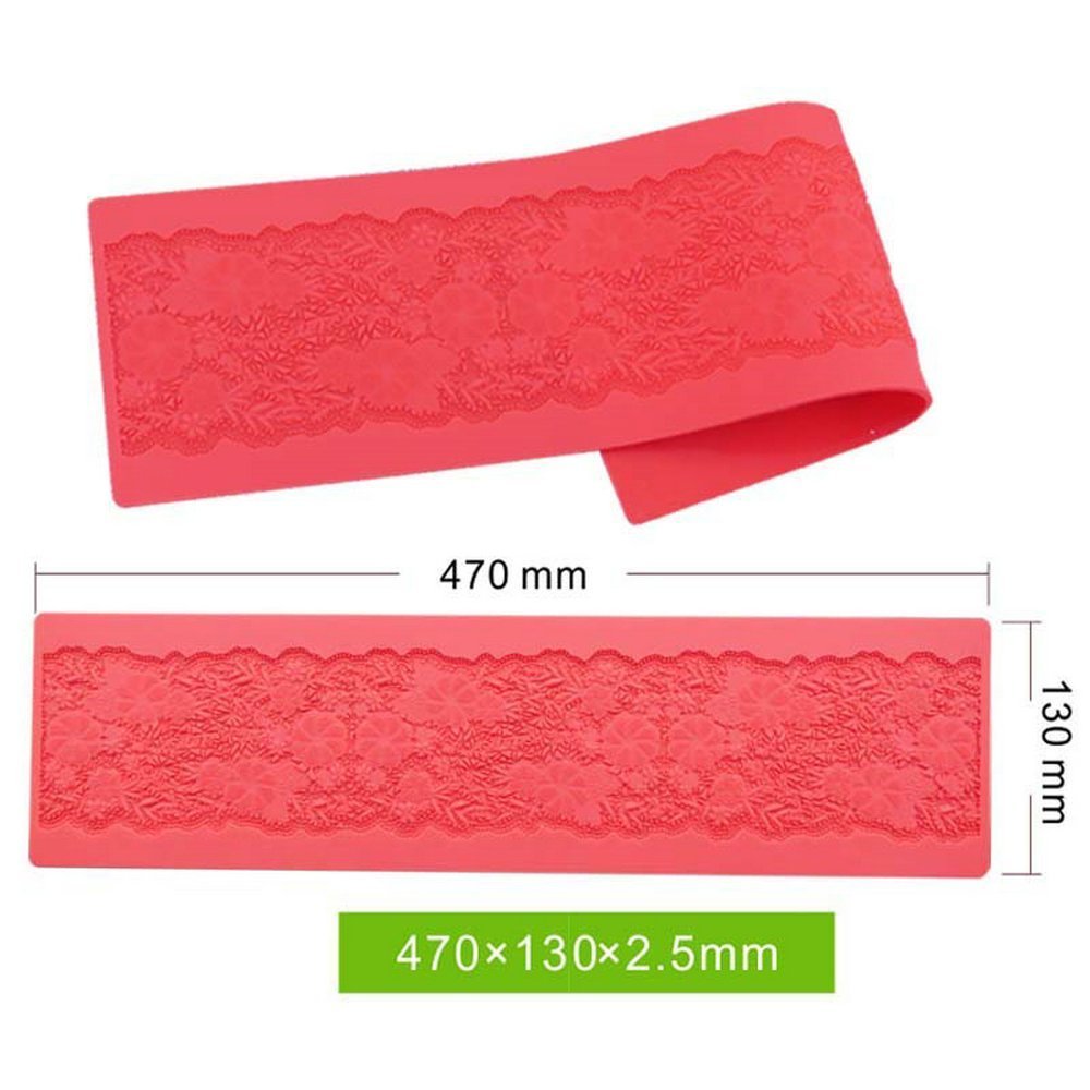 Anti-skidding Flower Edible Cake Lace Mats Silicone Cake Border ...