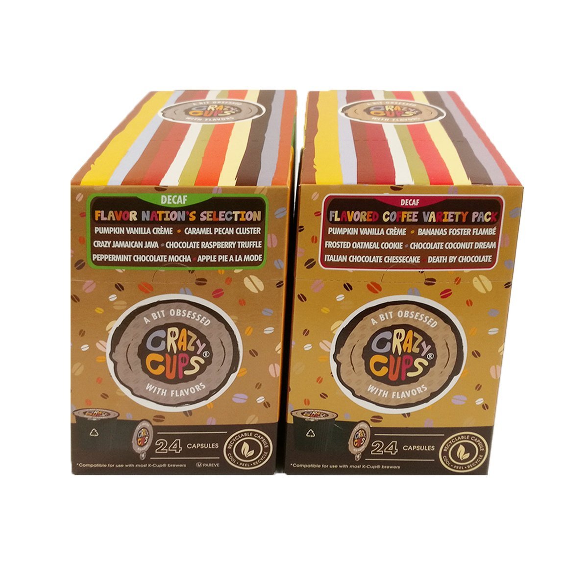 Crazy Cups Decaf Flavor Nation's Selection and Flavored Lovers Single ...