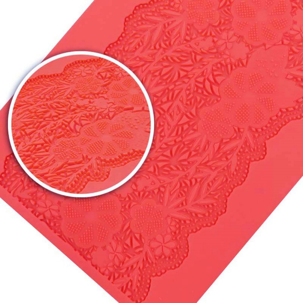 Anti-skidding Flower Edible Cake Lace Mats Silicone Cake Border ...