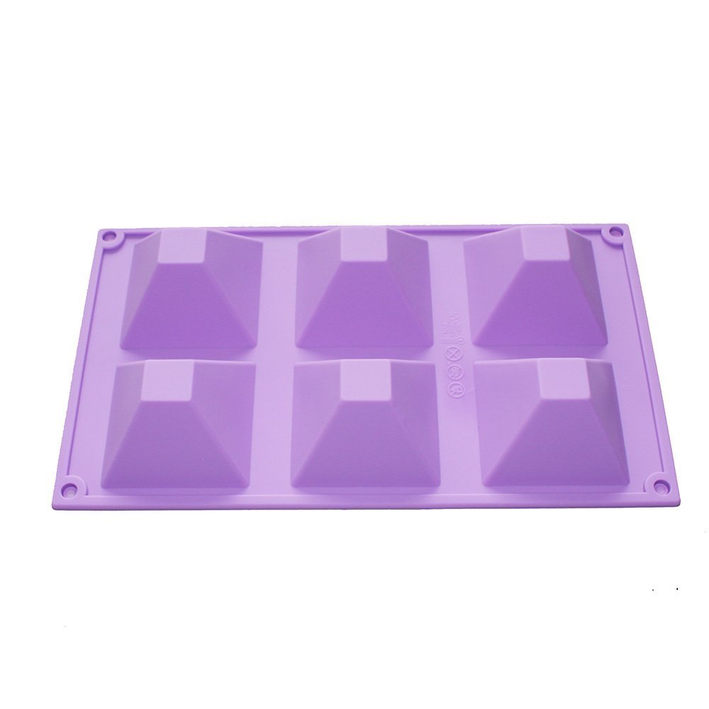 X-Haibei 6-cavity Pyramid Silicone Mold Cake Chocolate Jello Ice Cream ...