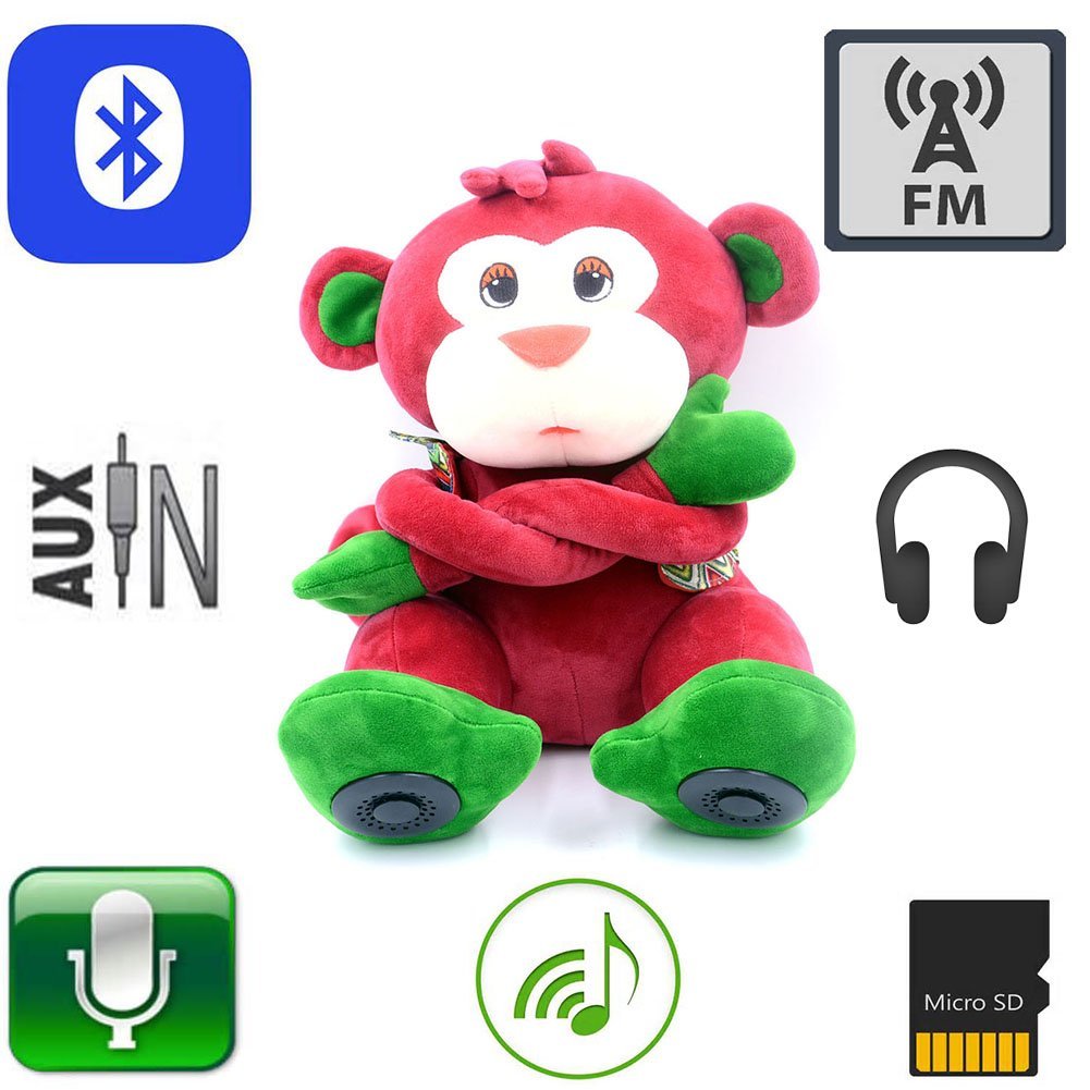 12 Inches Multifunction Monkey Plush Toy Bluetooth Wireless Micro SD ...