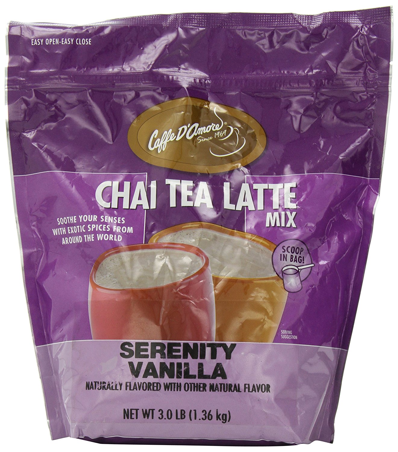 Caffe D?Amore Serenity Vanilla Chai Tea Latte Mix, 3-Pound Package N2 ...