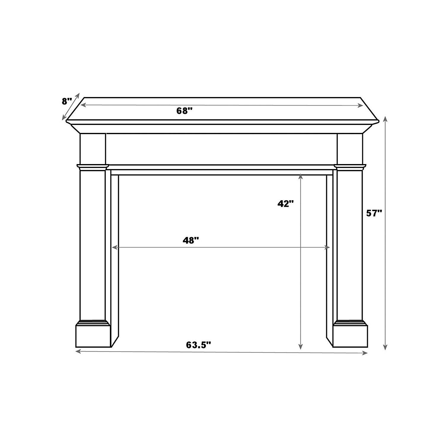 Pearl Mantels 120-48 Windsor 48-Inch Fireplace Mantel Surround ...