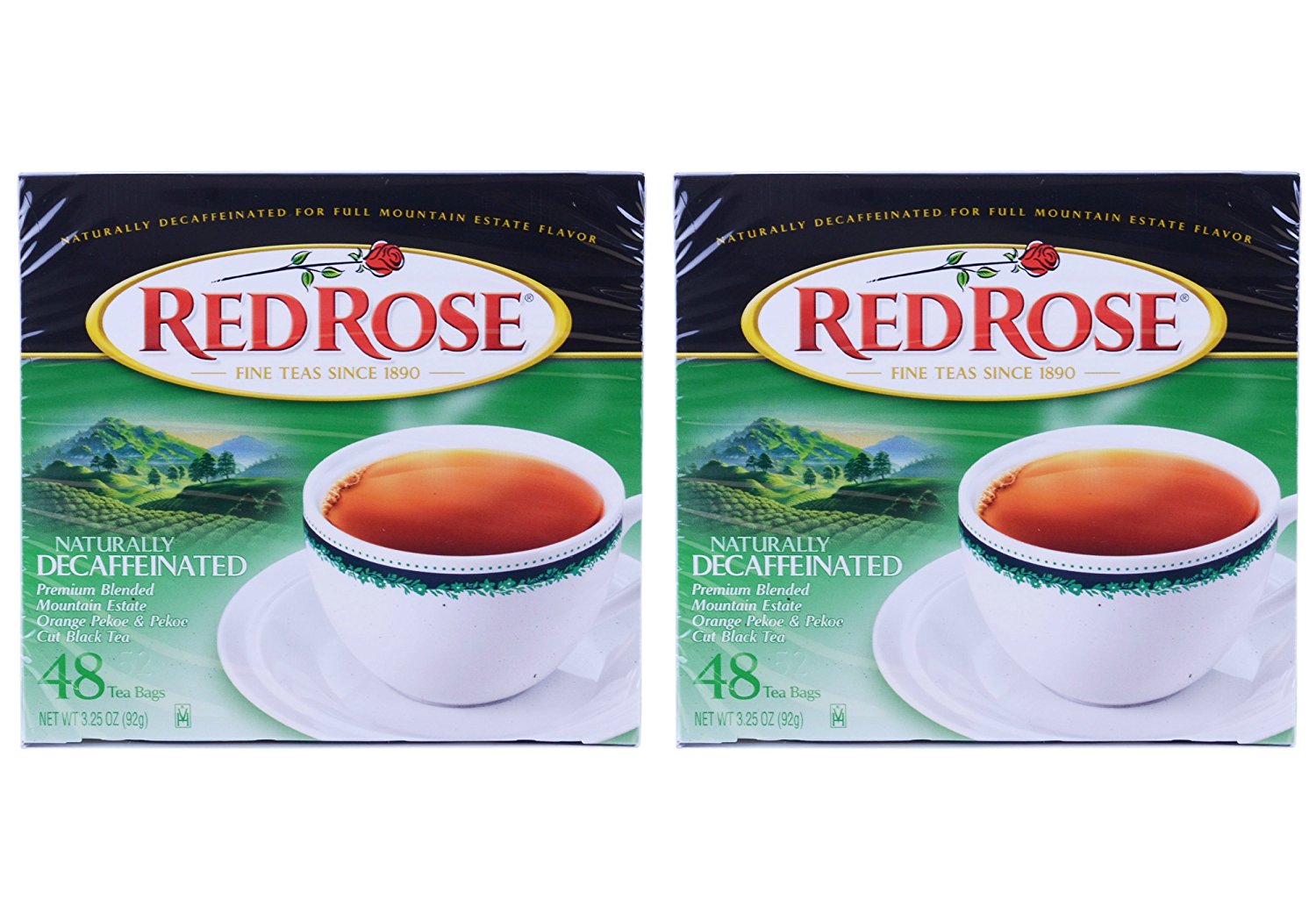Red Rose Naturally Decaffeinated Tea 48-Count Boxes (Pack of 2) free ...
