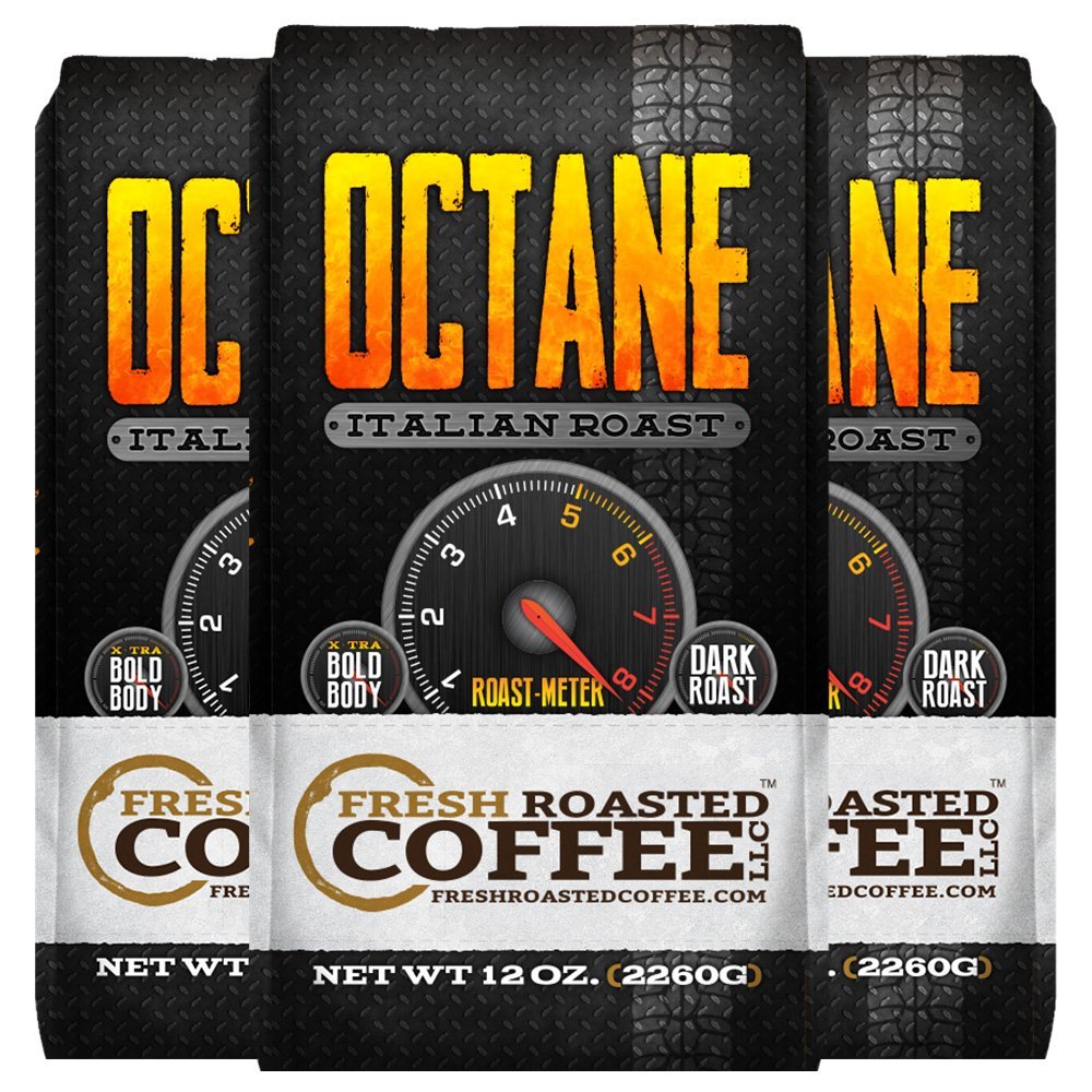 Octane Blend, Whole Bean Coffee, Fresh Roasted Coffee LLC. (5 Lb.) N2 ...