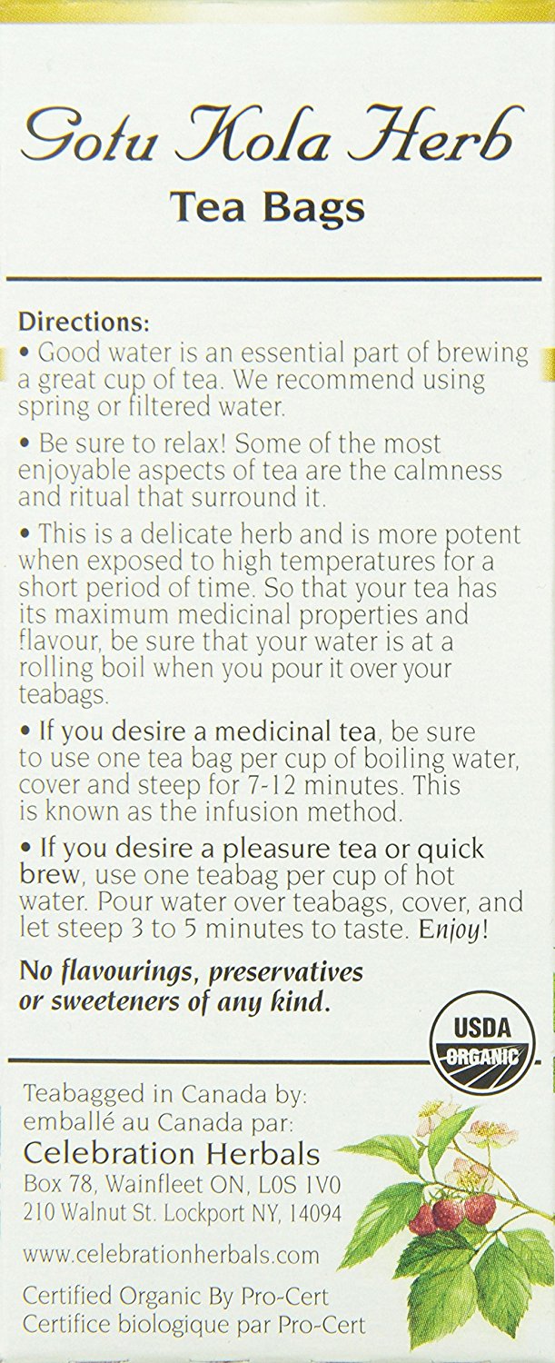 Teabags Herbal Tea Gotu Kola Tea Organic 24 BAG free image download