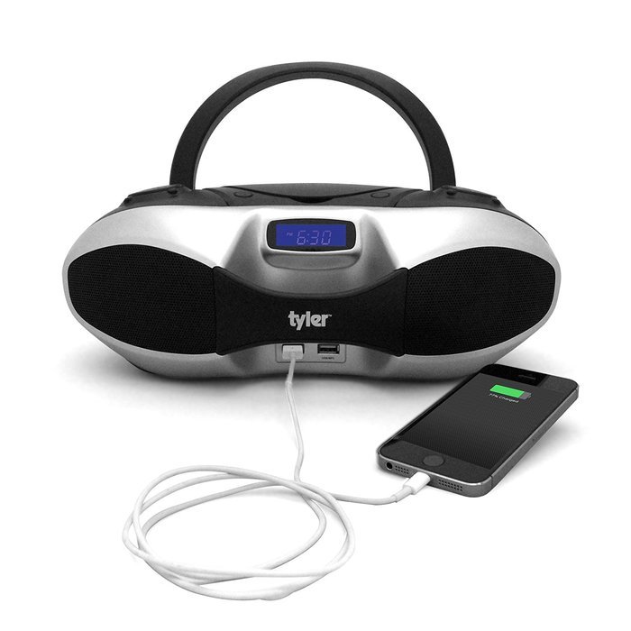 Tyler Portable Sport Stereo MP3/CD Boombox Player TAU104-SL with USB ...