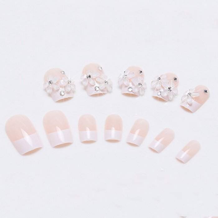 EVTECH(TM) 24 Pcs Nail Decals Floral Bowknot Pearl Diamond Rhinestone ...