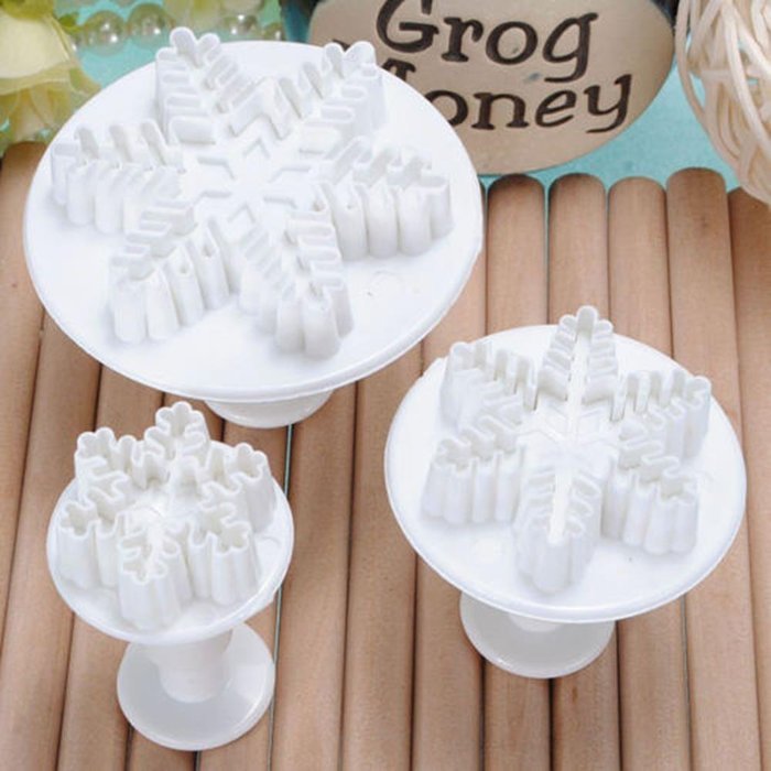 Cake & Cookie Cutters 3PCS Snowflake Shape Fondant Cake Baking ...