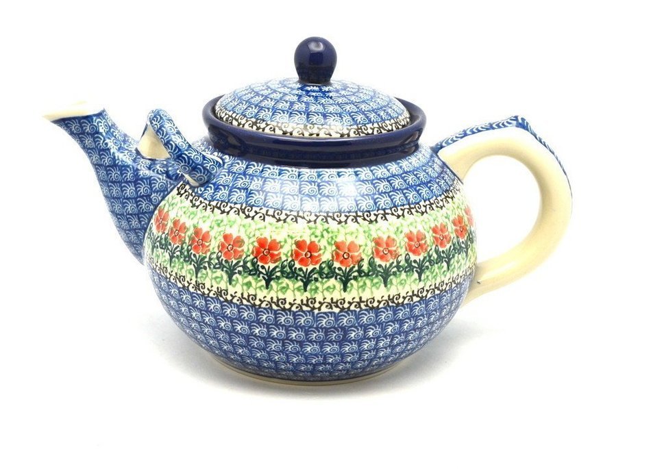 Polish Pottery Teapot - 1 3/4 qt. - Maraschino free image download