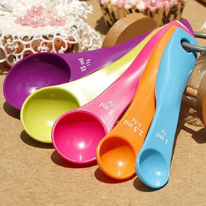 DUFUSTORE 5pcs Plastic Colorful Measuring Spoons Dipper Home Baking ...