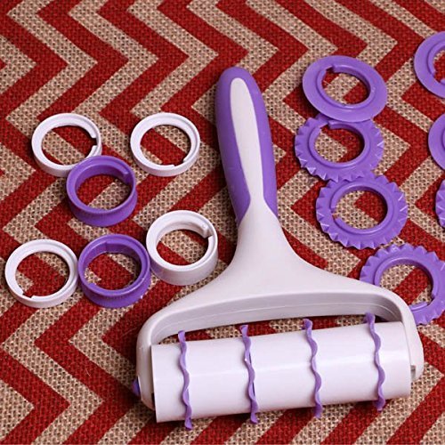 ASDOMO Fondant Cutter Strip Embosser Roller Wheel Set Sugarcraft Cake ...