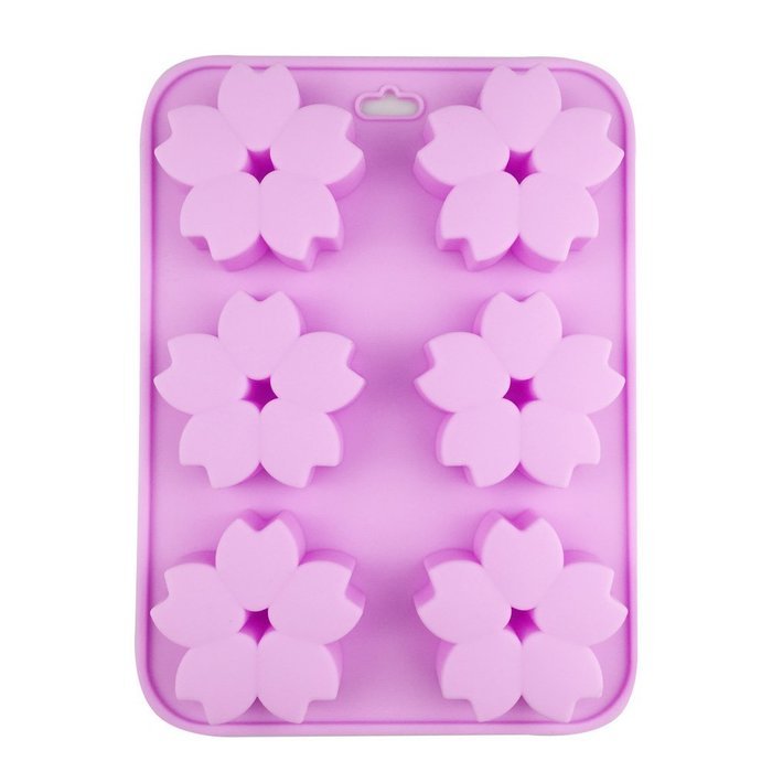 6 Cavity Sakura Shape Cake & Chocolate mold Baking Silicone Mold Sakura ...