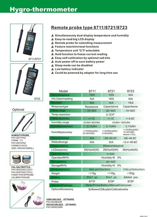 AZ 8723 Industrial Portable Precision Remote Probe Digital Temperature ...
