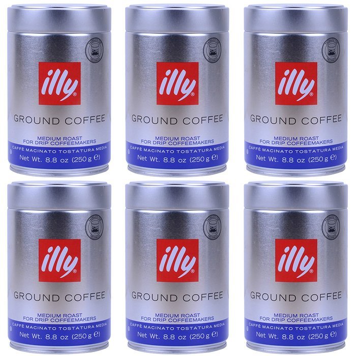 Illy Caffe Normale Drip Grind (Medium Roast, Blue Band) Coffee Cans 8.8 ...