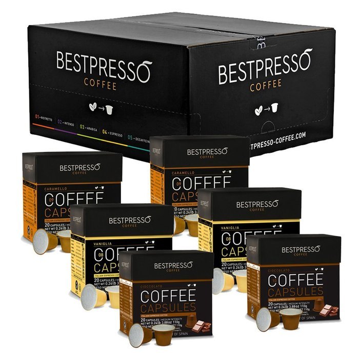 Nespresso Compatible Gourmet Coffee Capsules-60 Pod Variety Pack ...