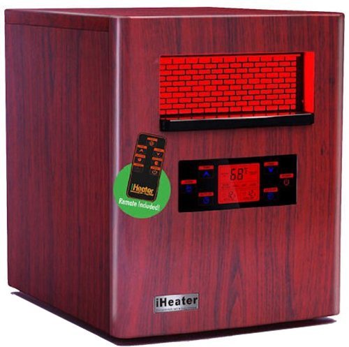 NEW iHeater IH-1500 Wood Finish Quartz Infrared Portable Home Heater N2 ...