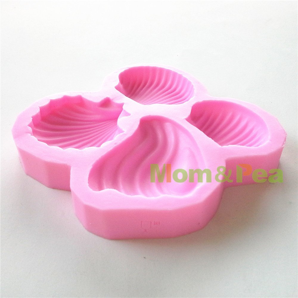 Mom&pea 0590 Shells Shaped Silicone Mould for Fondant Cake Sugar Paste ...