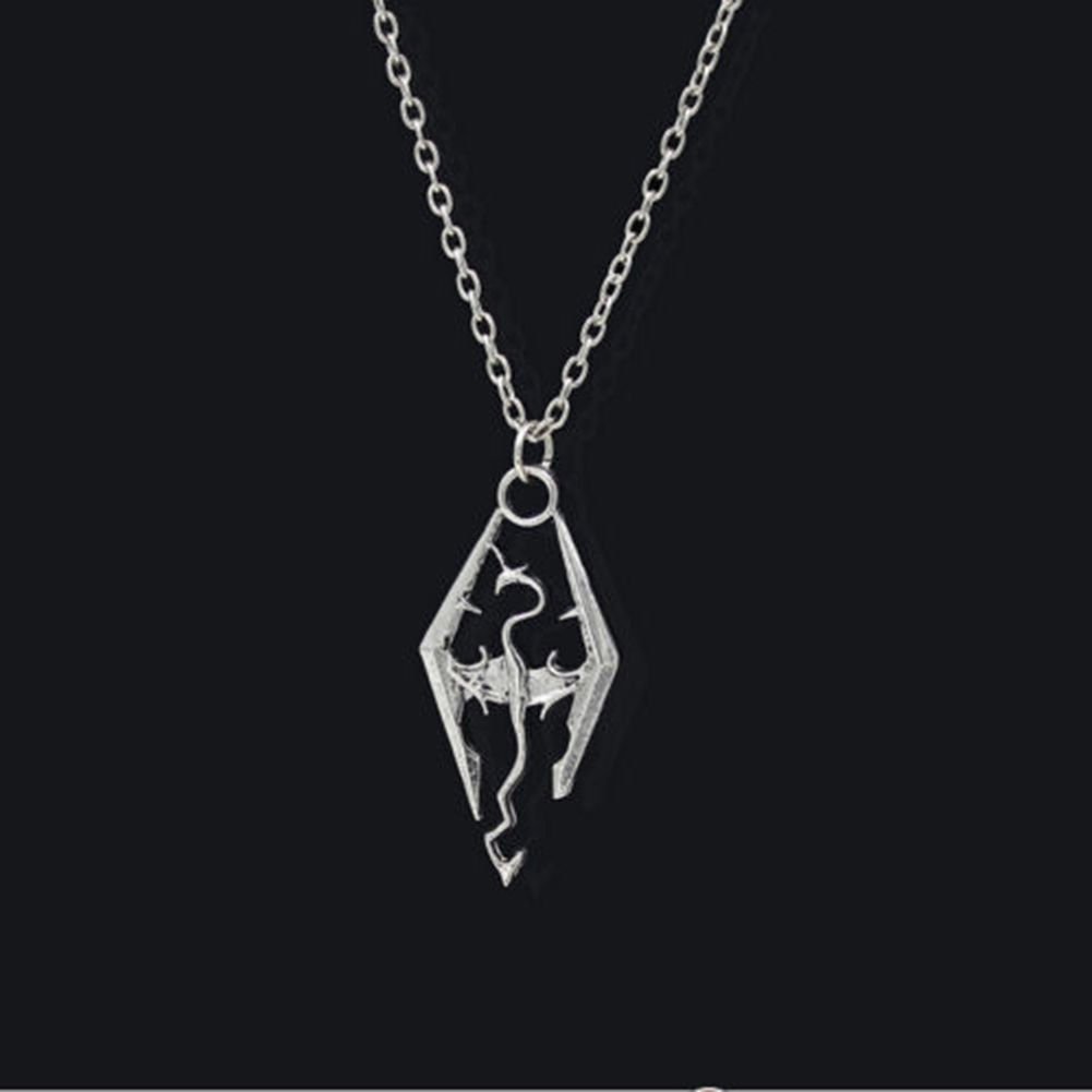 Bethesda The Elder Scrolls Logo Skyrim Dragon Pendant Charm Necklace ...