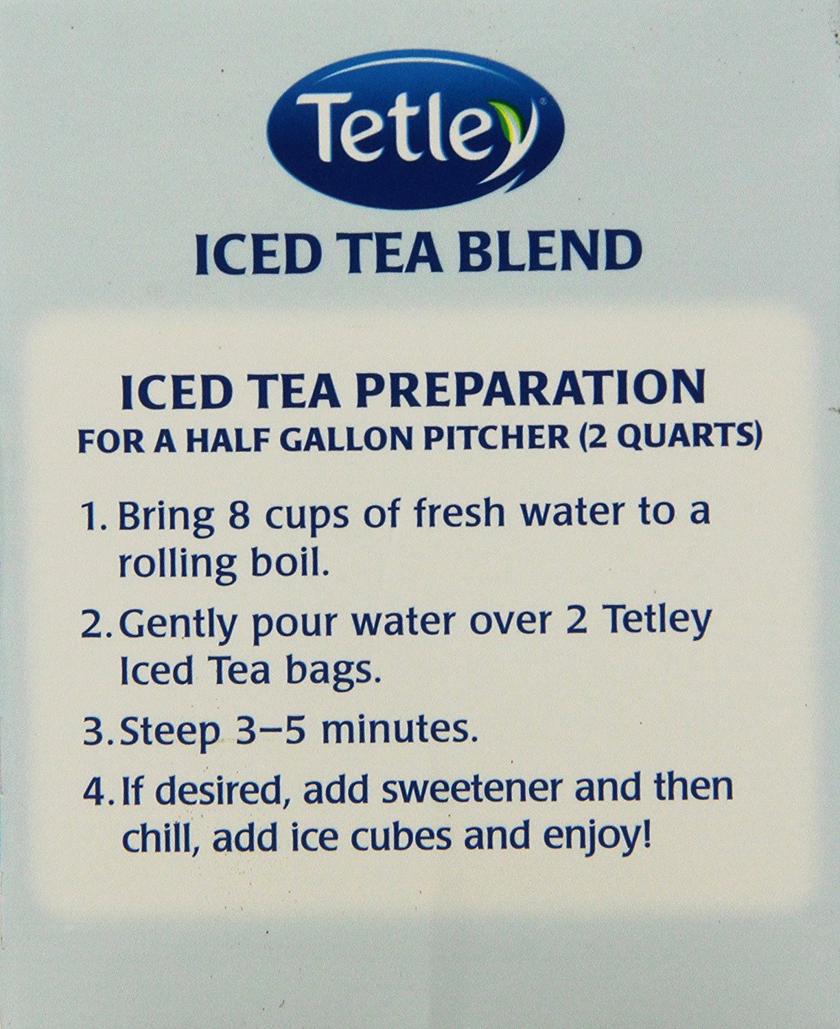 Tetley Naturally Decaffeinated Iced Tea Blend, Family Size, 24-Count ...