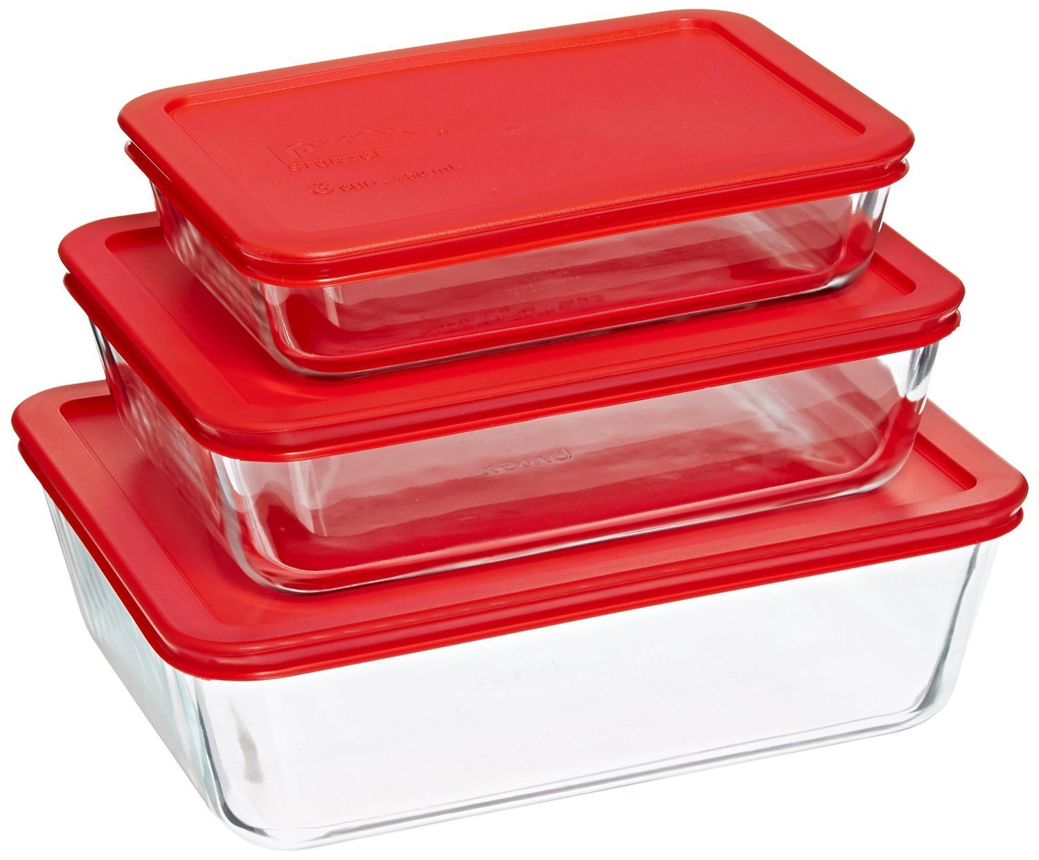 6 Piece Bakeware/Cookware Set with Red Plastic Covers by Pyrex free ...