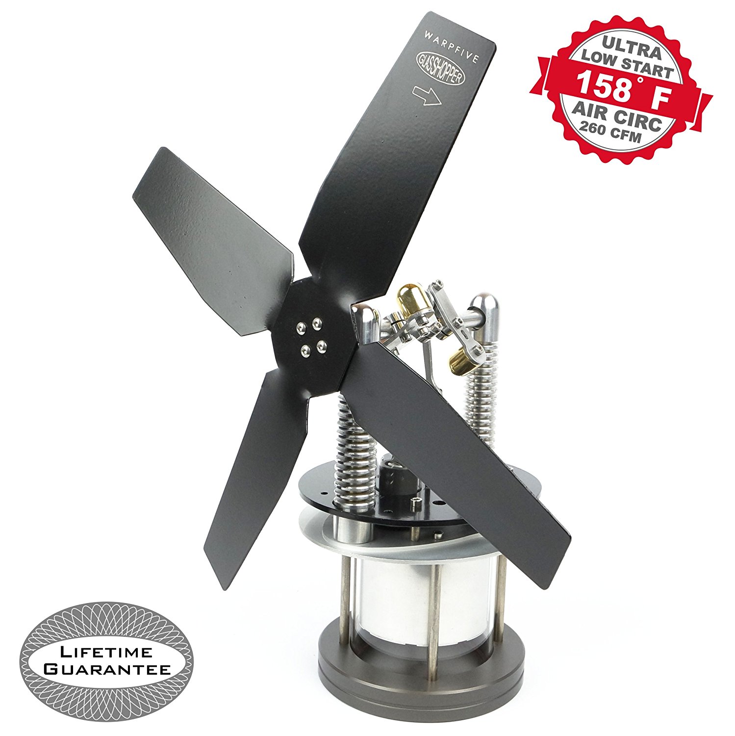 Heat Powered Stove Top Fan for wood multi-fuel coal with Soapstone or ...