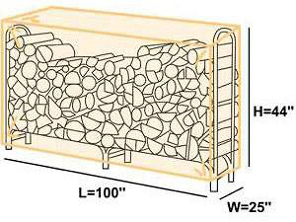 CoverMates – Log Rack Cover – 4 FT 50L x 25W x 44H – Classic Collection ...