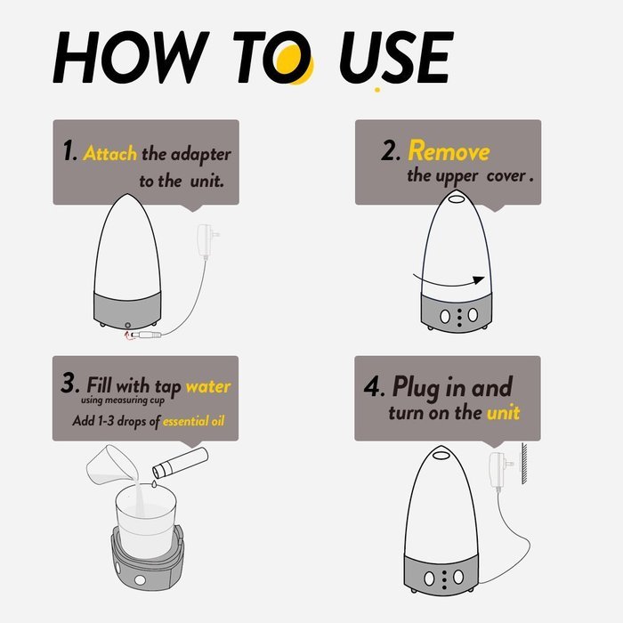 Essential Oil Aroma Office diffuser, Small Ultrasonic Cool Mist Air ...