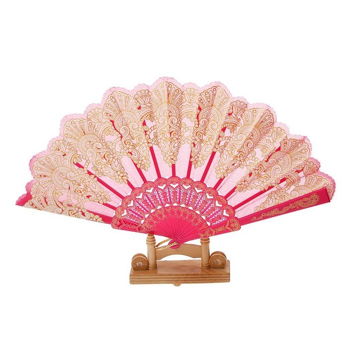 Chinese Foldable Trim Hand Fan Wing Chun Dancing Fan - Fuchsia N2 free ...
