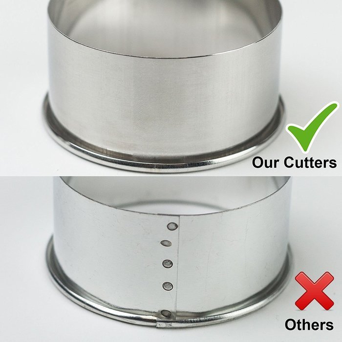 HUJI Stainless Steel Professional Plain Round Pastry Dough Cutter Set ...