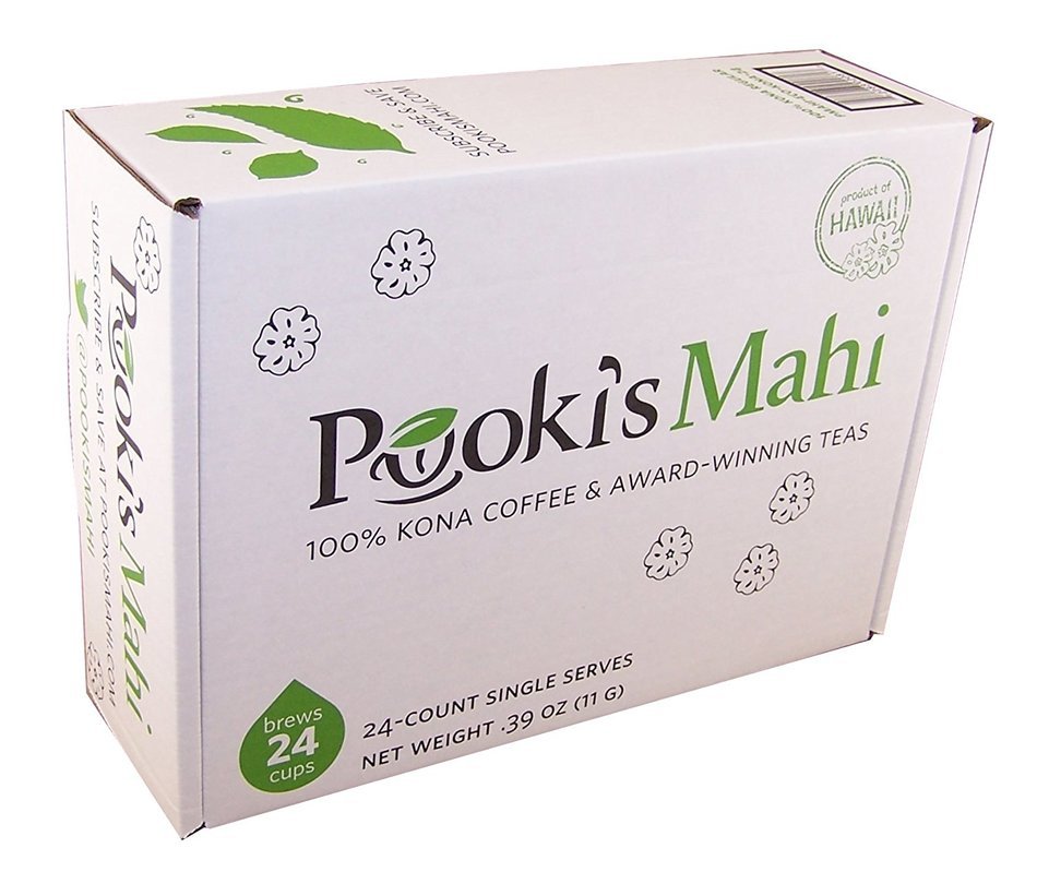 Pooki's Mahi 100% Kona Coffee, Peaberry, Single Serve for Keurig K-Cup ...
