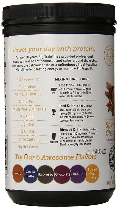 Fit Frappe Protein Drink Mix, Chai, 19.1 Ounce free image download