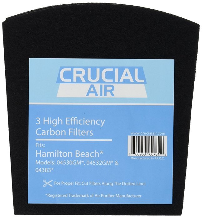 3 Crucial Air Replacement Carbon Filters for Hamilton Beach True Air ...