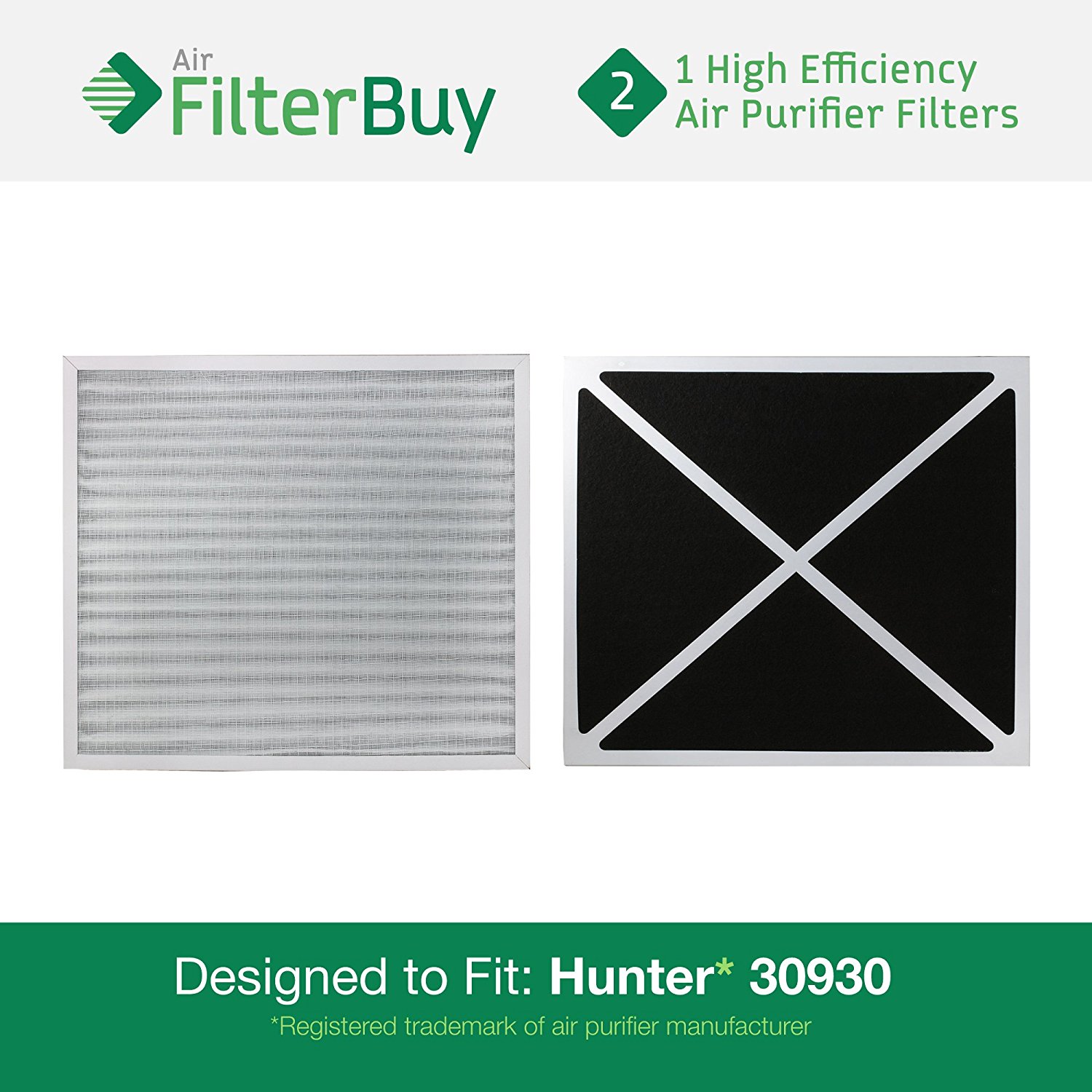 2 - 30930 Hunter HEPATech Air Purifier Replacement Filters. Fits Hunter ...