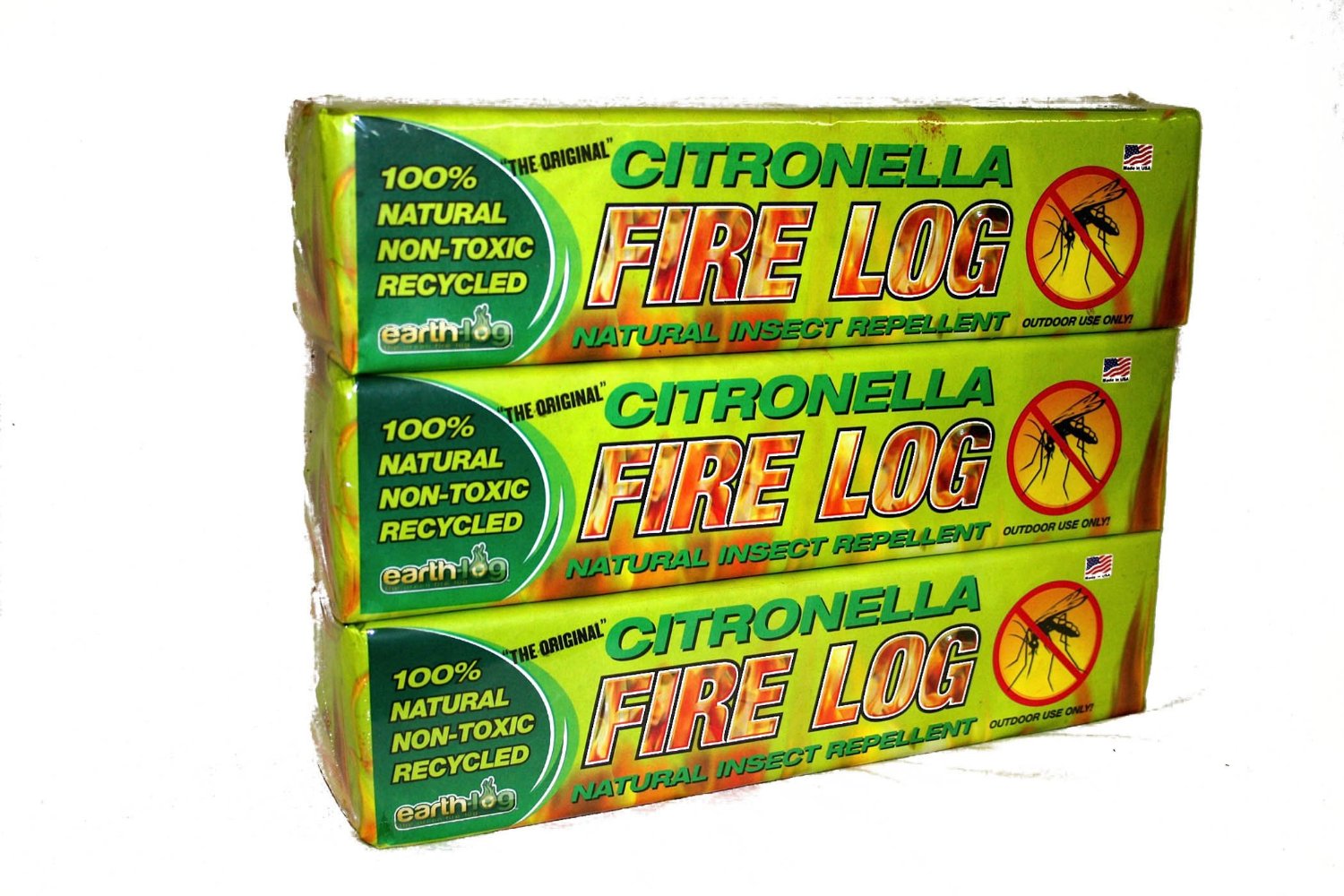 Earthlog, EC1000 Citronella Fire Log, Manufactured Anti-Mosquito Fire ...