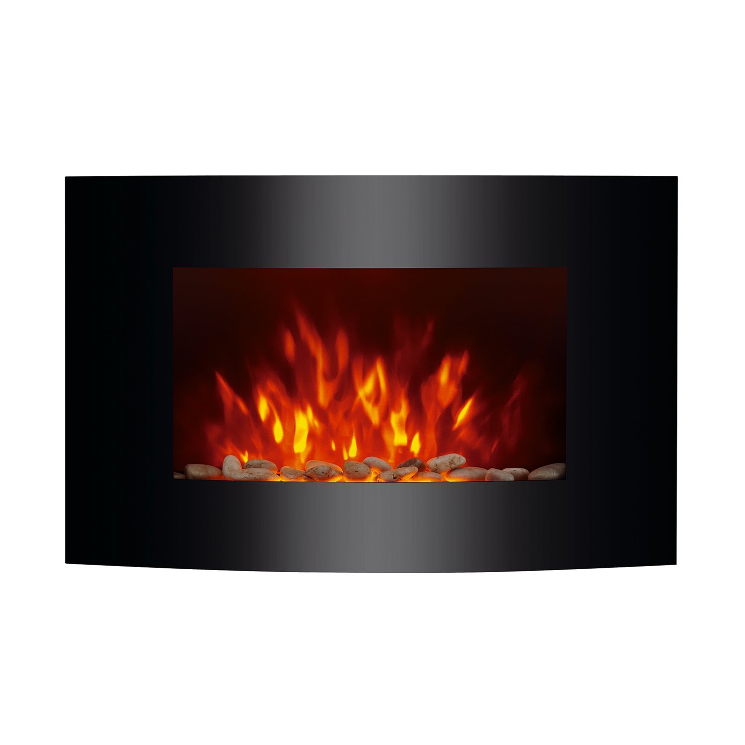 HomCom 36” 1500W Wall Mounted Electric Fireplace w/Remote - Black N2 ...