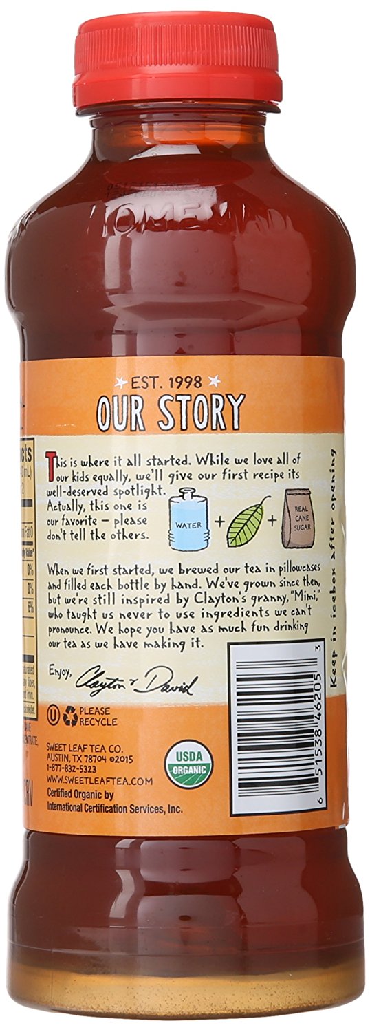 Sweet Leaf USDA-Certified Organic Iced Tea, Original Sweet Tea 16-ounce ...