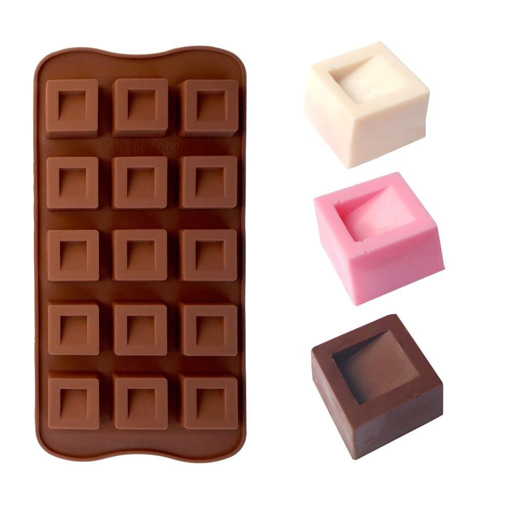 Dimpled Square Box Shape Chocolate Silicone Mold Baking Cake Decoration ...