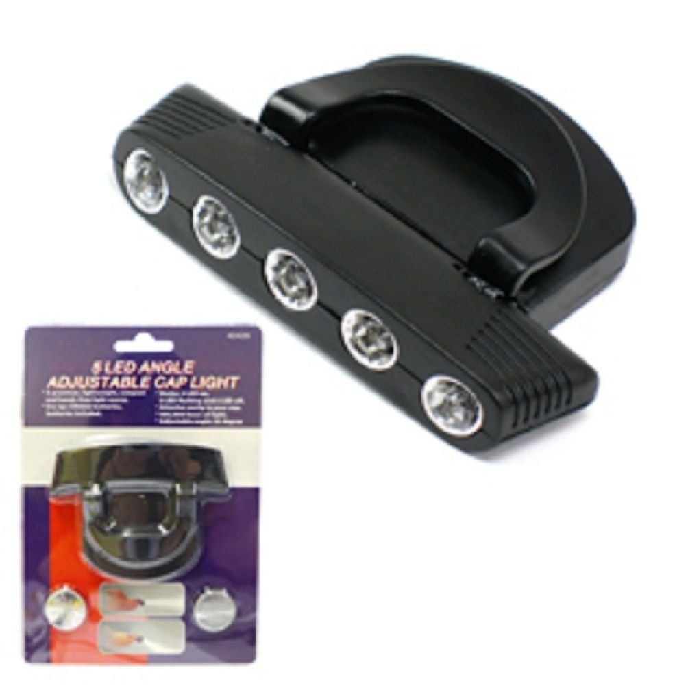 5 LED White Light Cap/Hat Clip-on Flashlight Bright New Lightweight ...