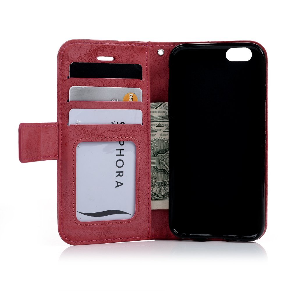 IPhone 6S Case,iPhone 6 Case (4.7") - Flip Stand Wallet Case PU Leather ...