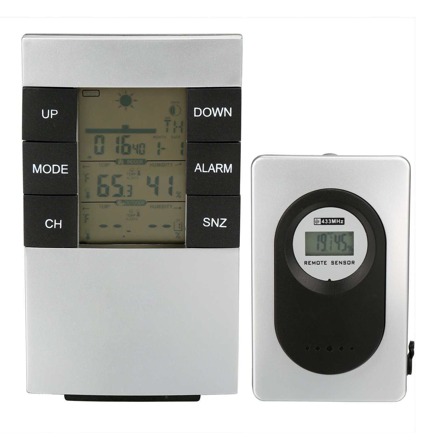 Eshion Wireless Connection Indoor Outdoor Humidity Temperature Clock ...