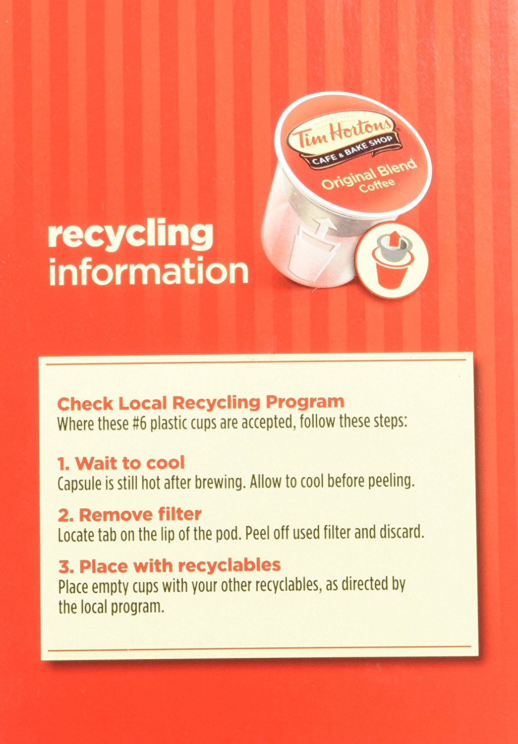 Tim Hortons Single Serve Coffee Cups, Regular (24 Count) (8.89oz) N8 ...